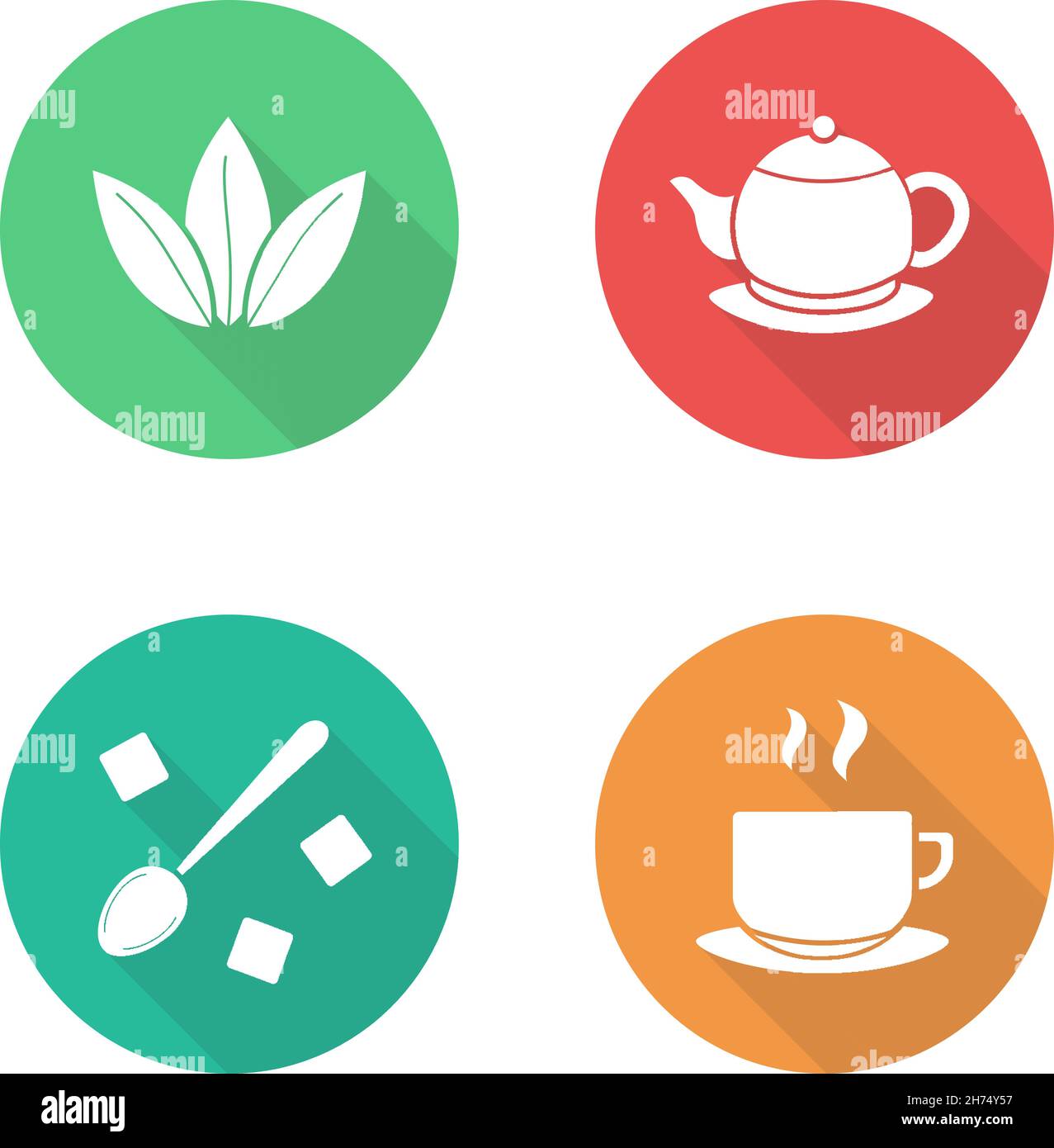 Tea flat design icons set Stock Vector Image & Art - Alamy