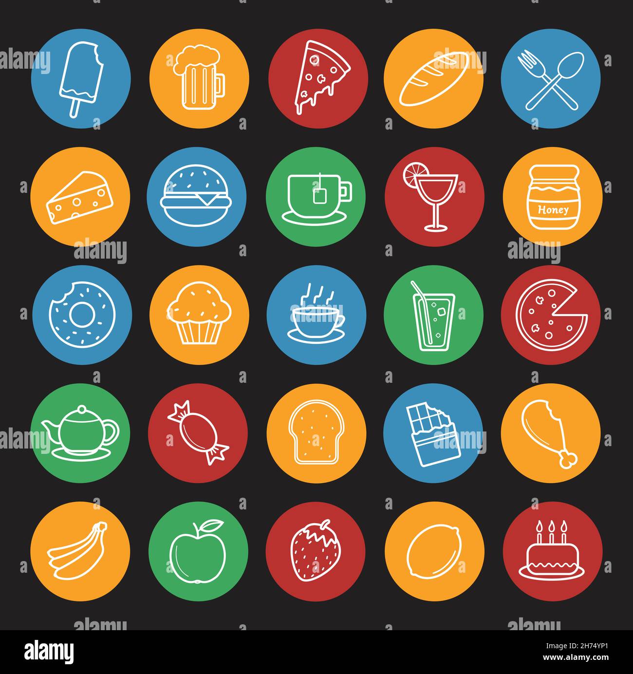 Pizza pie icon linear hi-res stock photography and images - Alamy