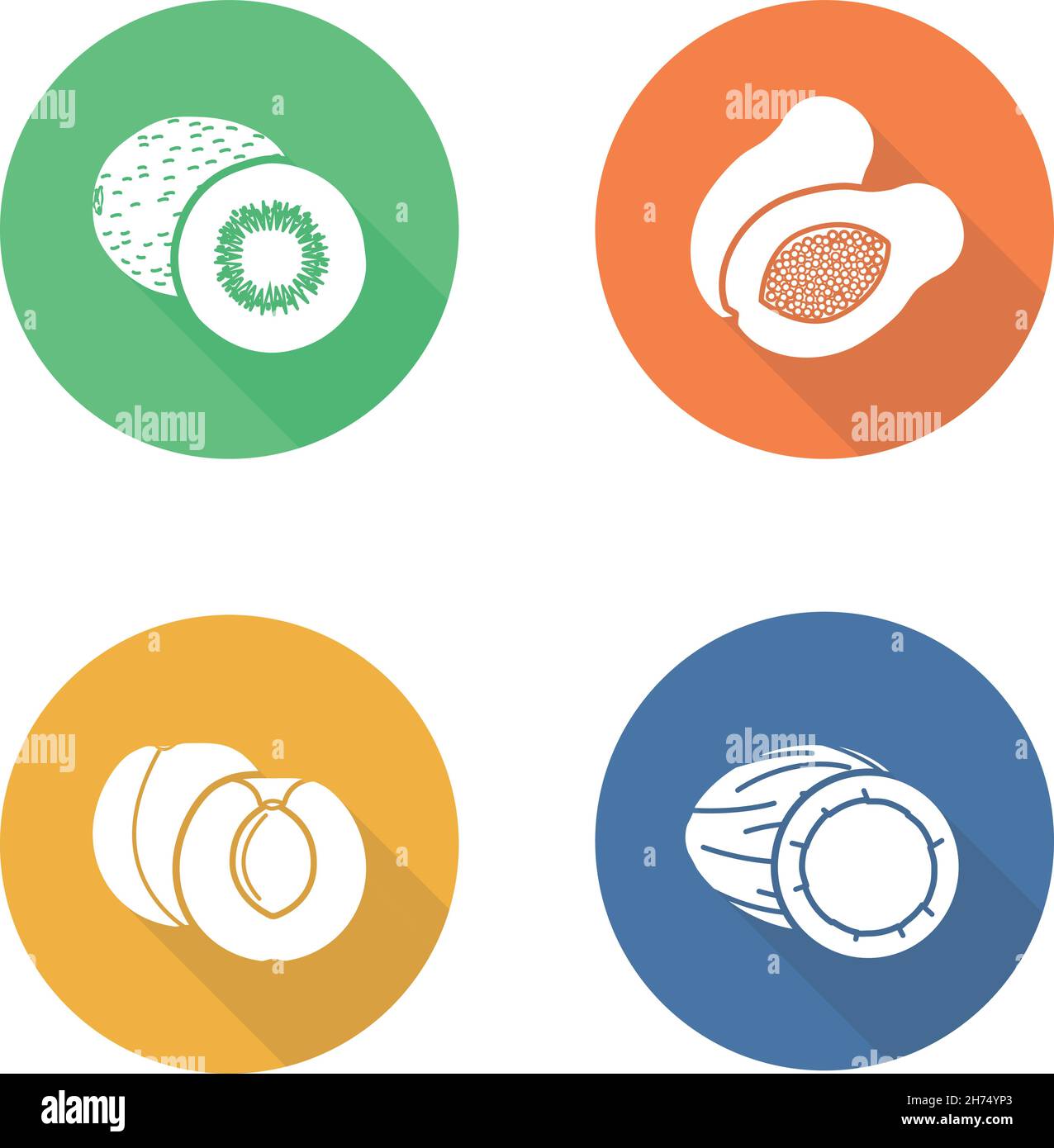 Fruits flat design icons set Stock Vector Image & Art - Alamy
