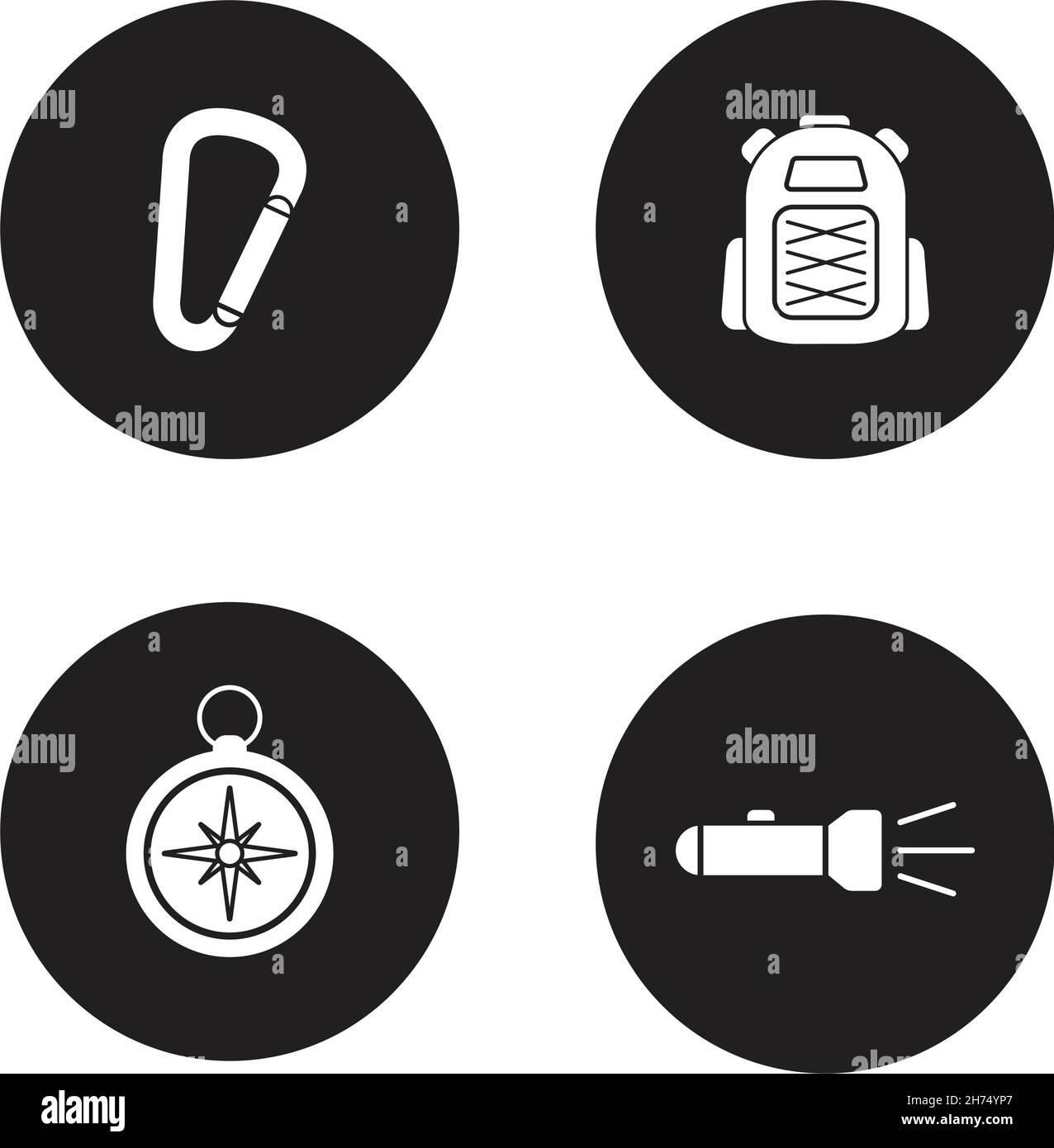 Hiking equipment black icons set Stock Vector Image & Art - Alamy