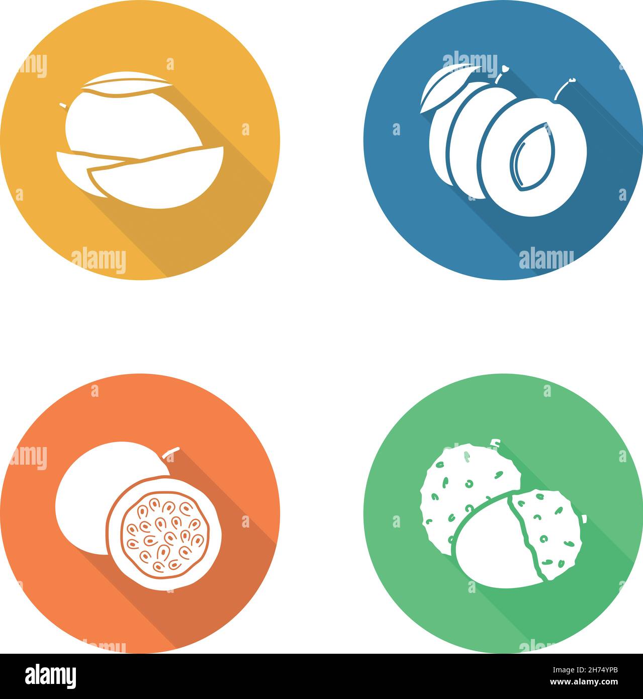 Fruits flat design icons set Stock Vector Image & Art - Alamy