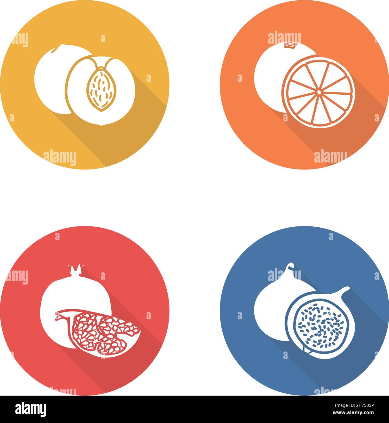 Half fig fruit icon flat hi-res stock photography and images - Alamy