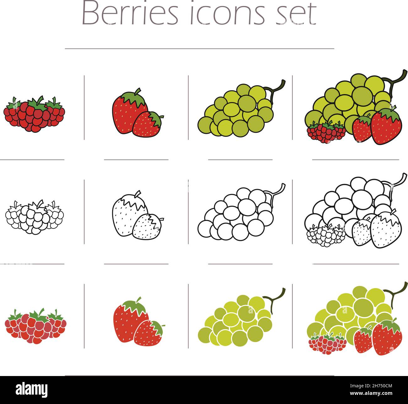 Berries icons set Stock Vector Image & Art - Alamy
