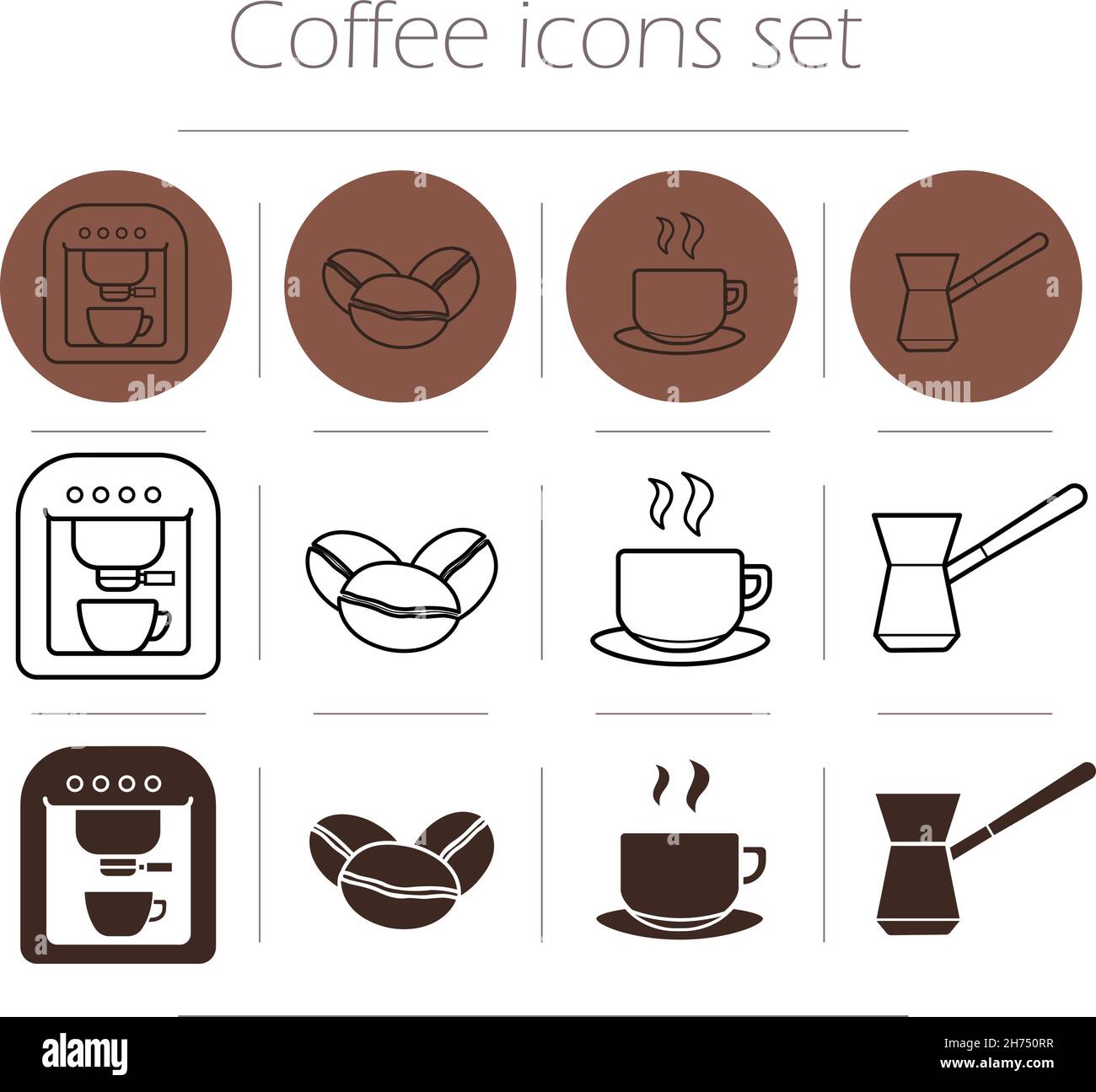 Coffee icons set Stock Vector Image & Art - Alamy