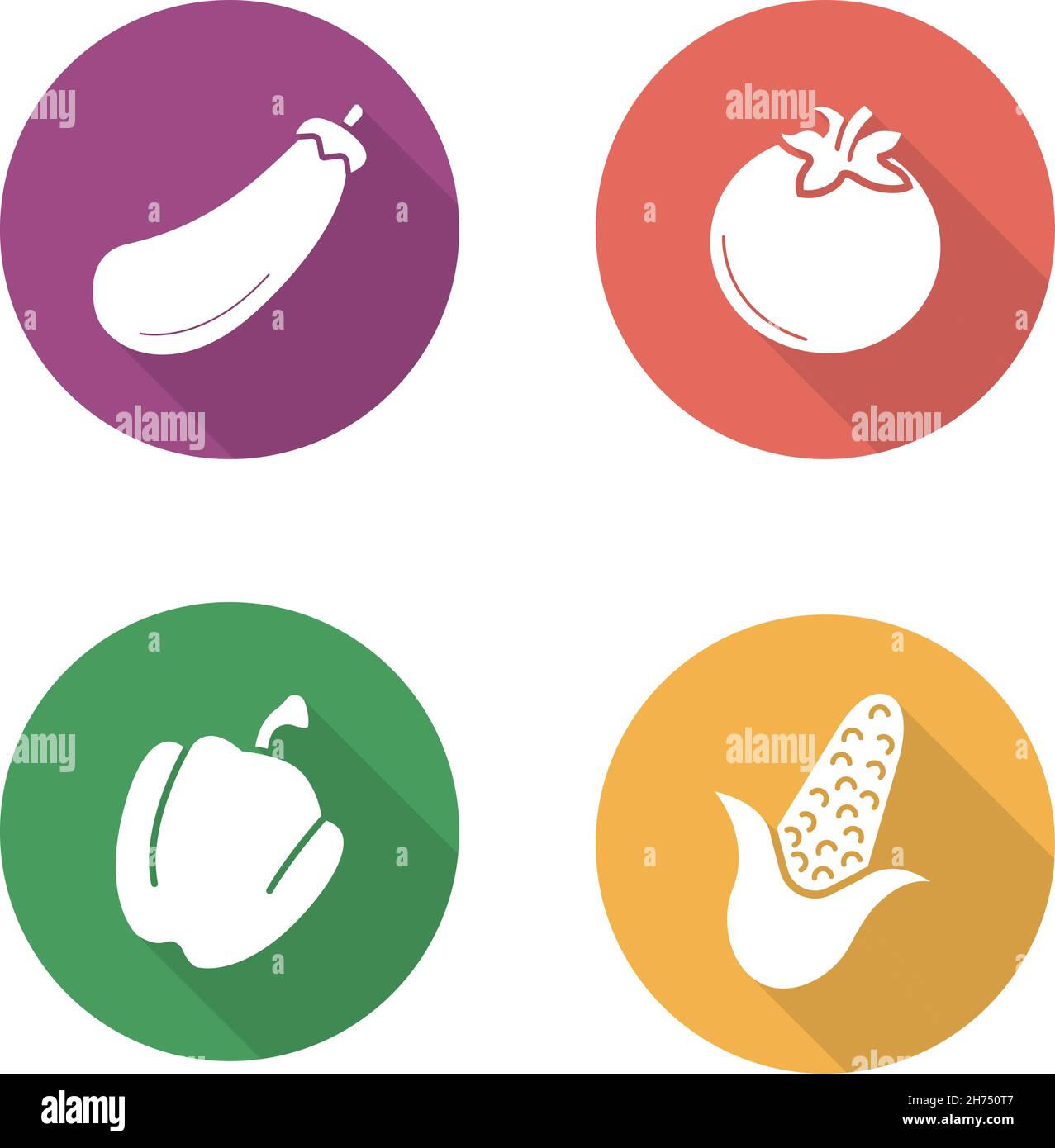 Fresh vegetables color icons Stock Vector Images - Alamy