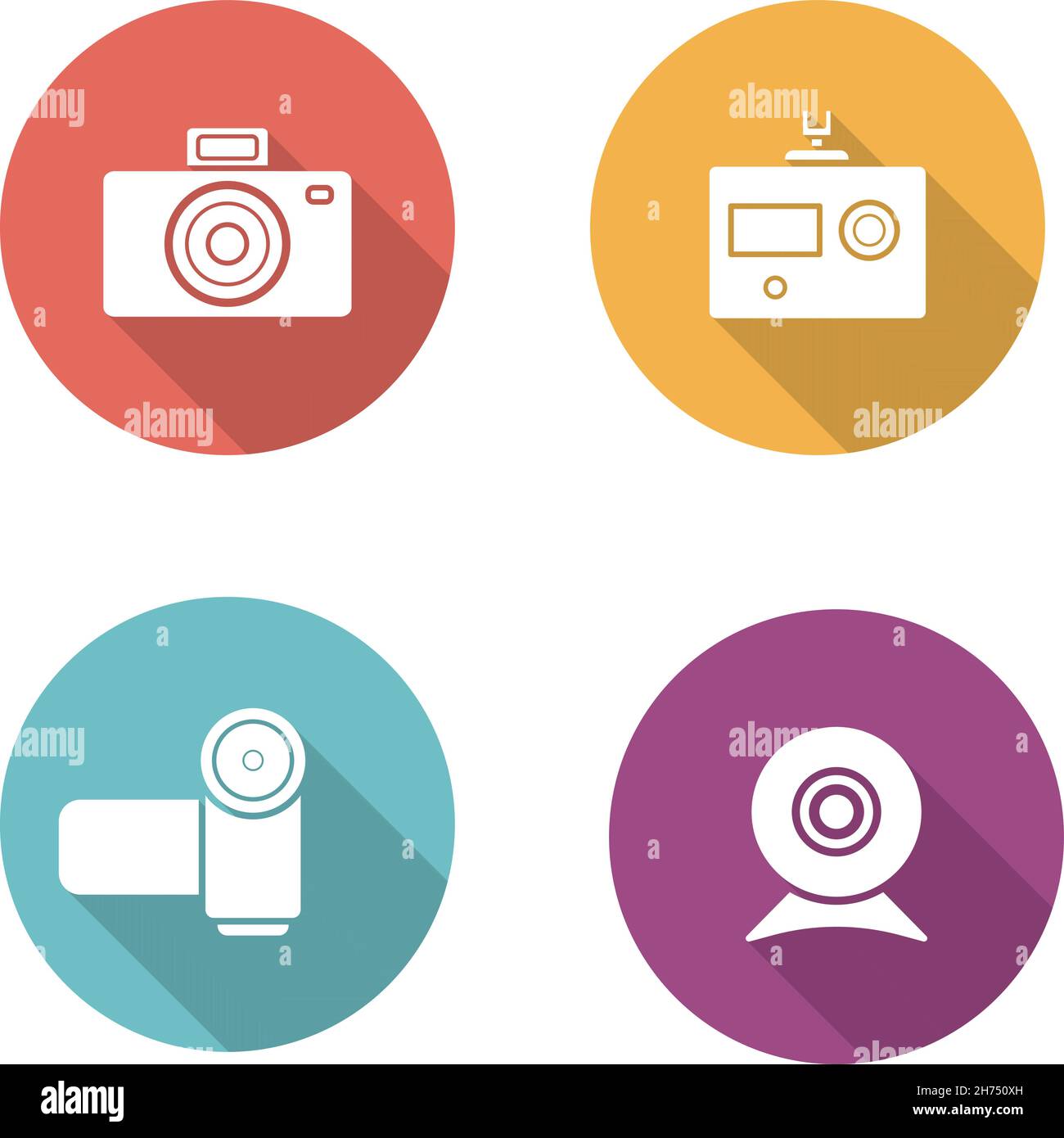 Digital camera flat design icons set Stock Vector Image & Art - Alamy