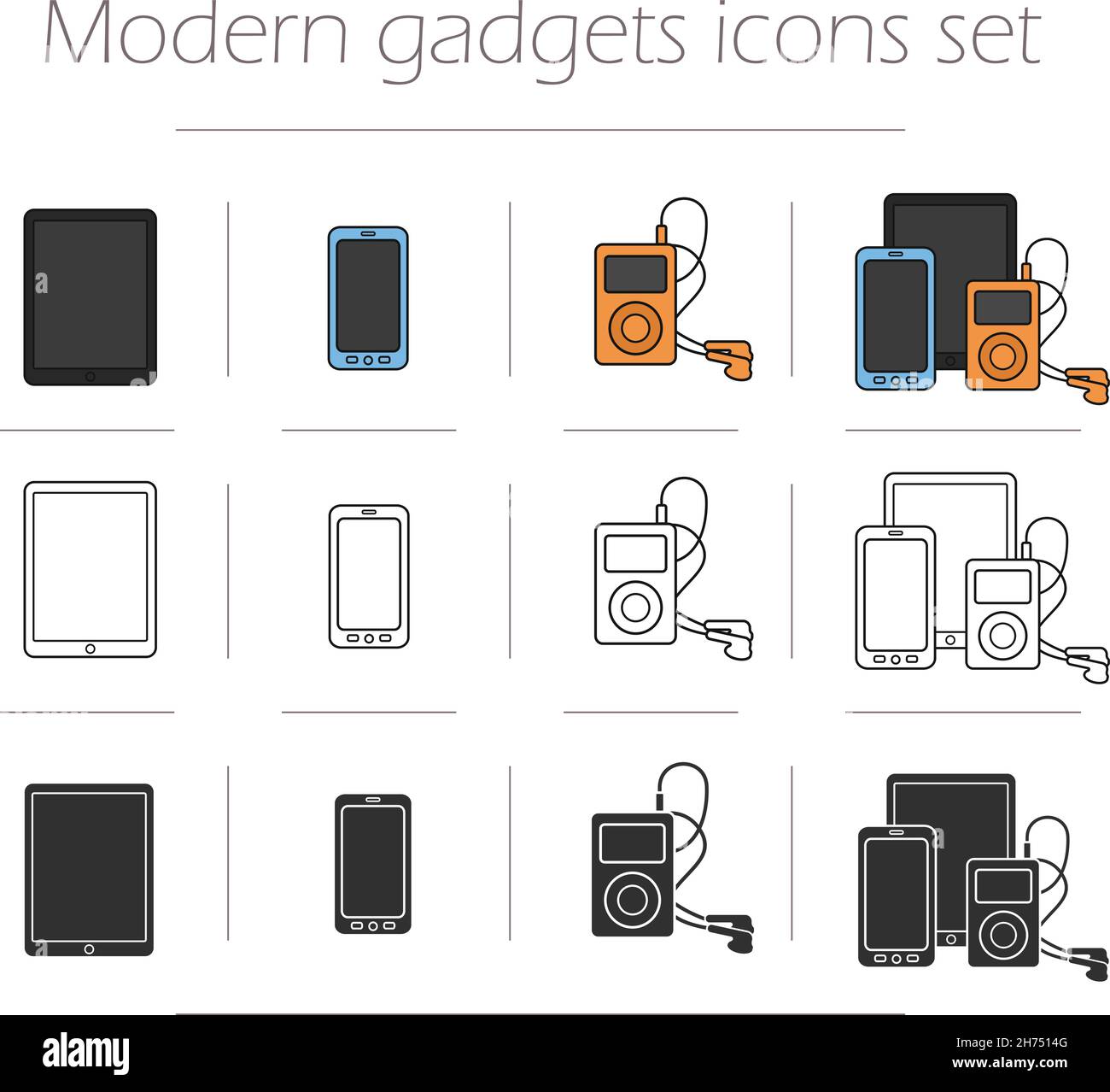 Gadgets icons set Stock Vector Image & Art - Alamy