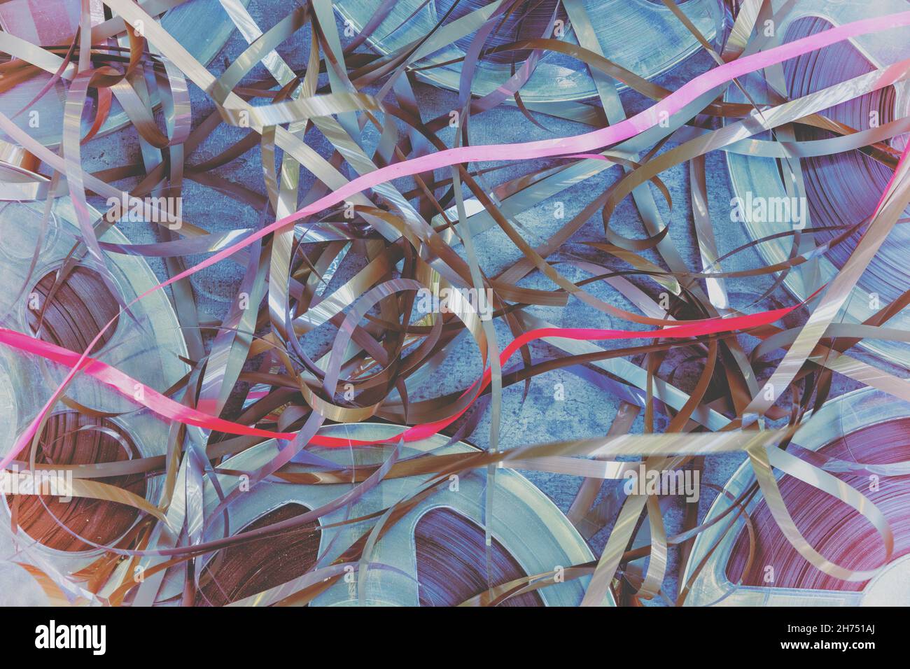 Abstract retro composition of magnetic tape and old tape reels Stock ...