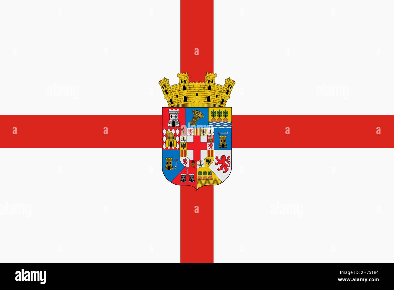 Top view of flag Almeria Province, Spain. Spanish travel and patriot ...