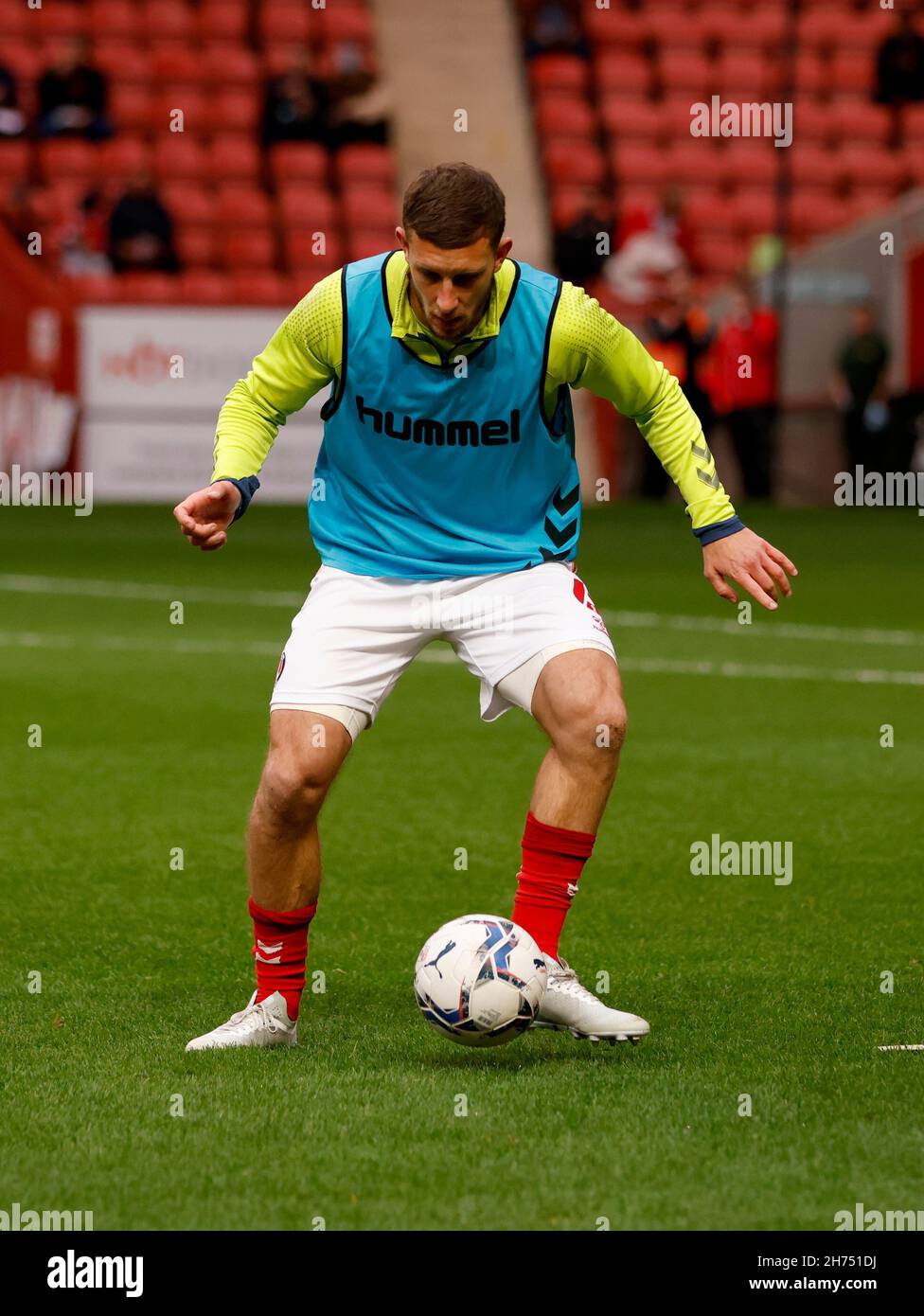 Charlton Athletic's Jason Pearce warming up before the game during the ...
