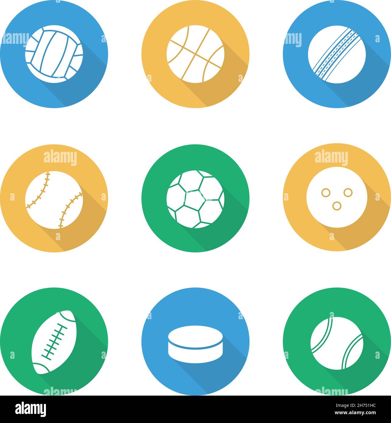 Sport balls flat design icons set Stock Vector Image & Art - Alamy