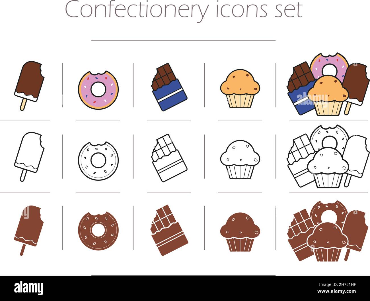 Confectionery icons set Stock Vector Image & Art - Alamy