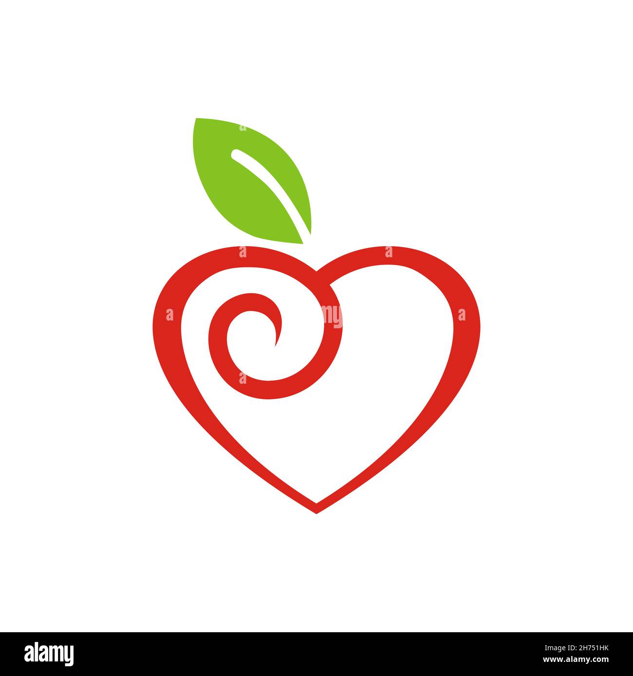 love apple flat logo icon flat vector design concept graphic Stock ...