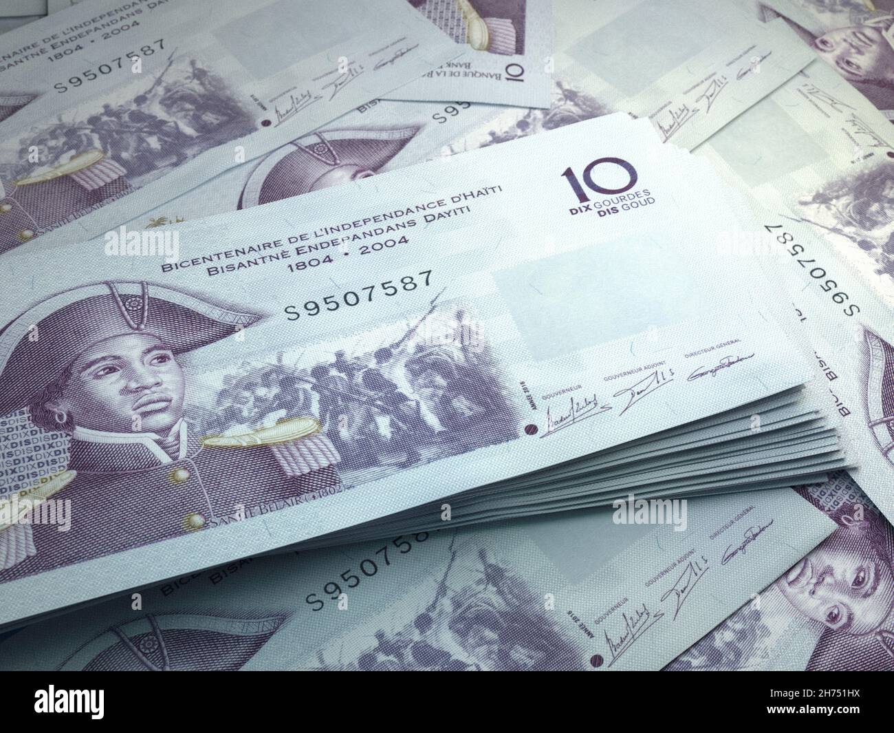 Money of Haiti. Gourde bills. HTG banknotes. 10 Haitian. Business ...