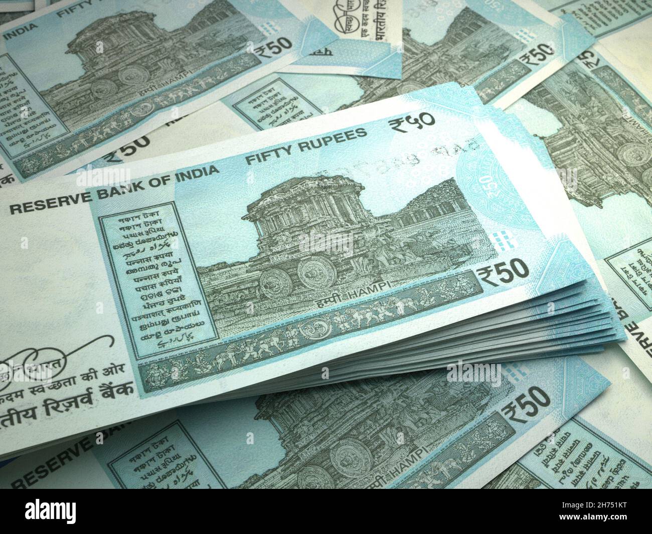 Money of India. Indian rupee bills. INR banknotes. 50 rupees. Business ...