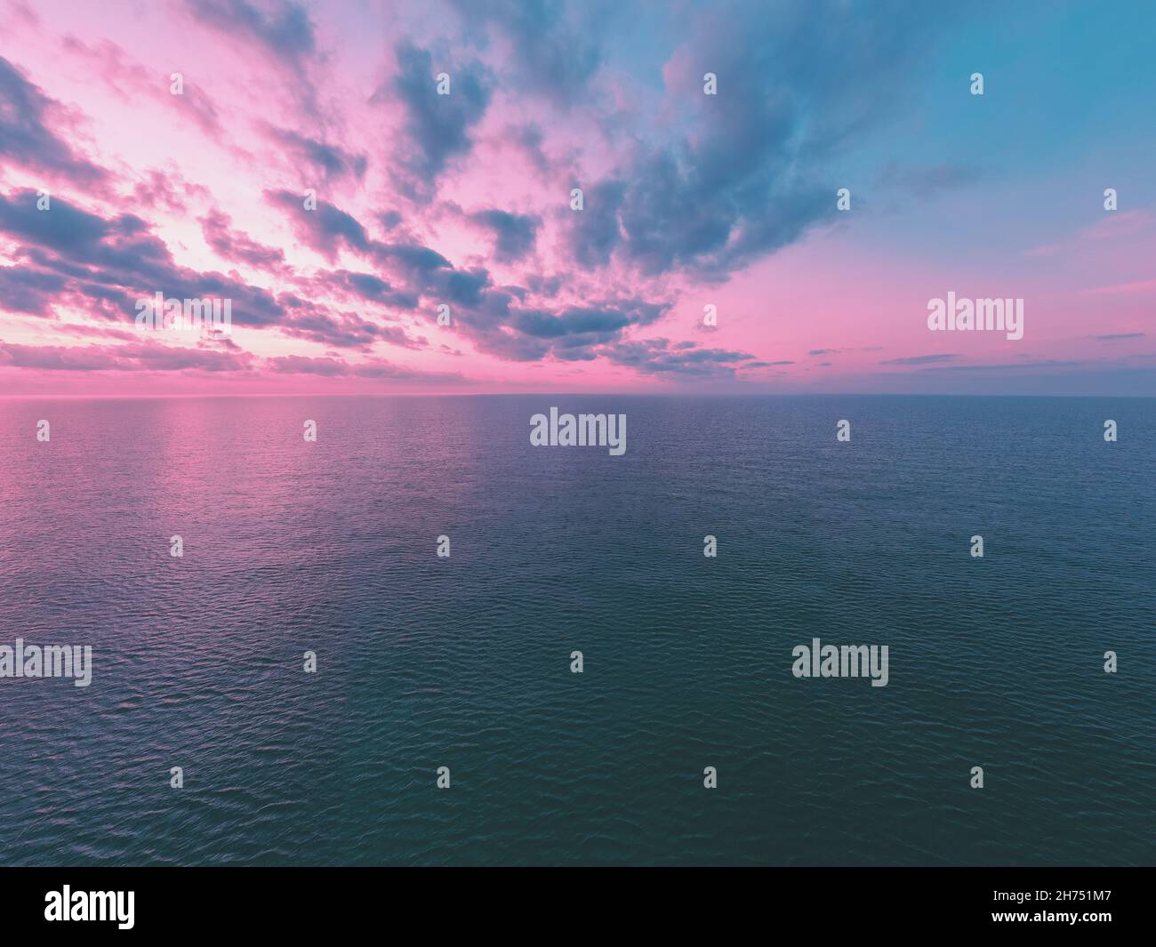 Seascape in the evening. Sunset over the sea with beautiful sky Stock ...