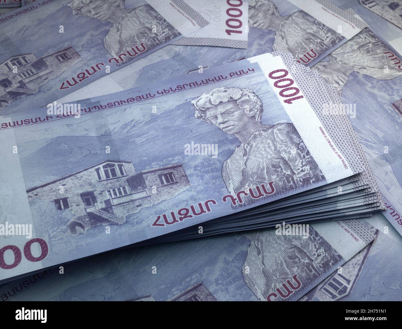 Money of Armenia. Dram bills. AMD banknotes. 1000 Armenian. Business ...