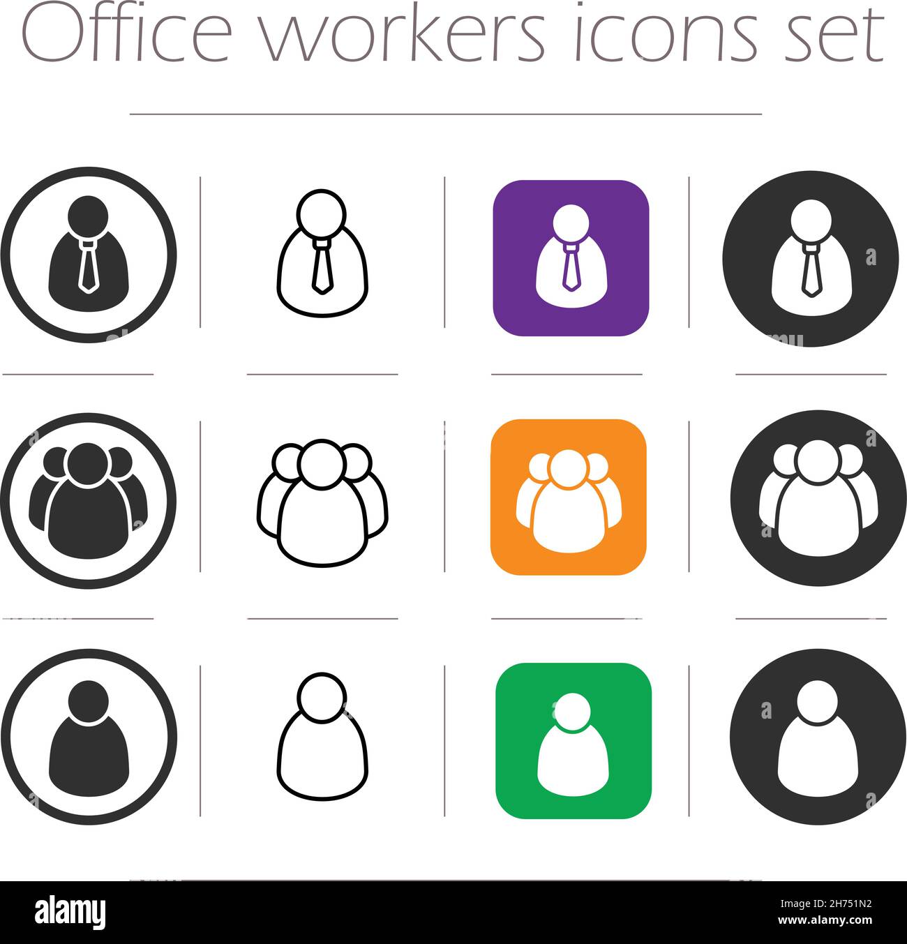 Office people linear icons Cut Out Stock Images & Pictures - Alamy