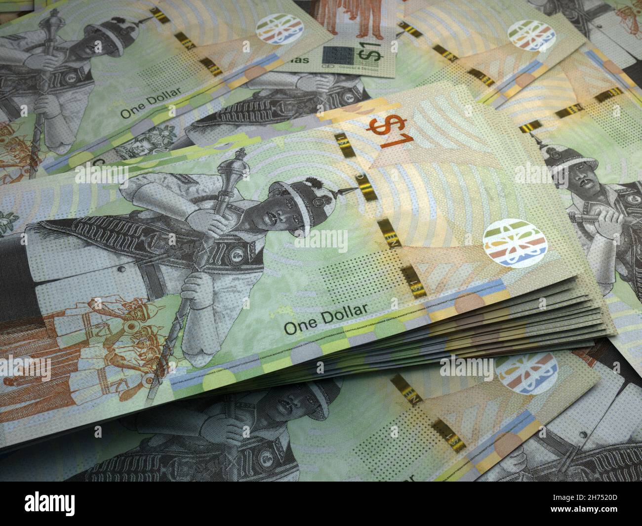 Money of Bahamas. Bahamas dollar bills. BSD banknotes. 20 dollars ...