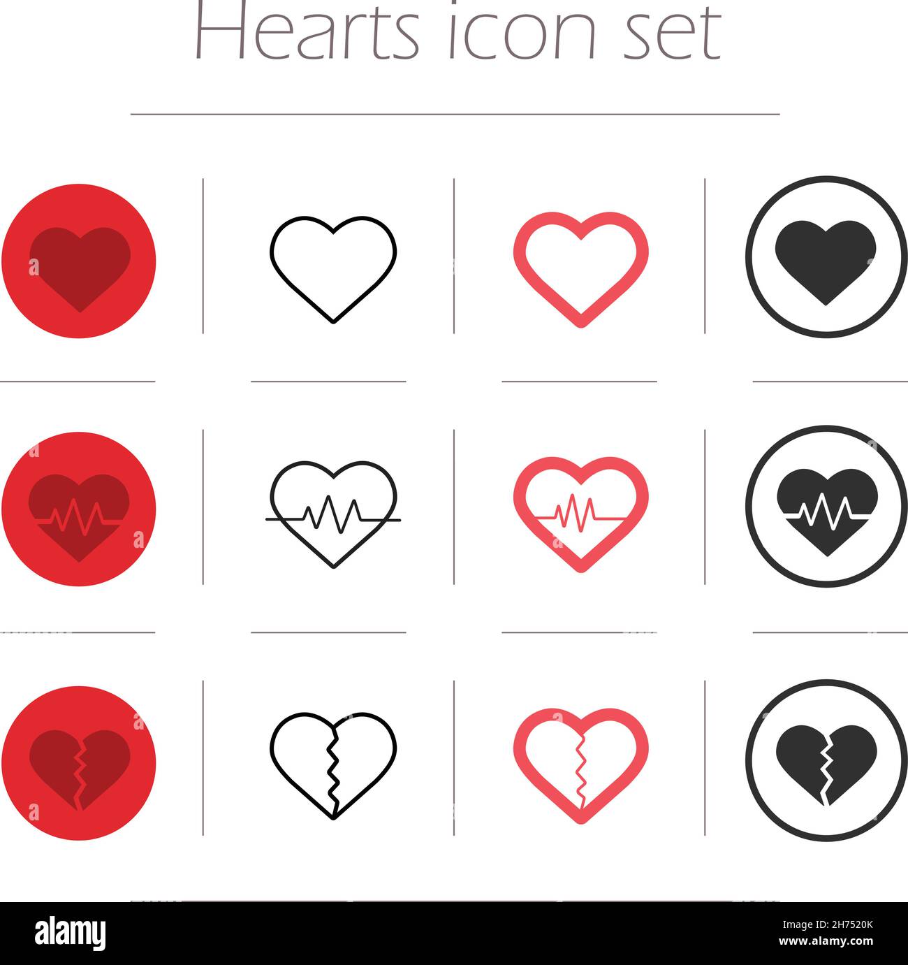 Vector hearts icon set Stock Vector Image & Art - Alamy