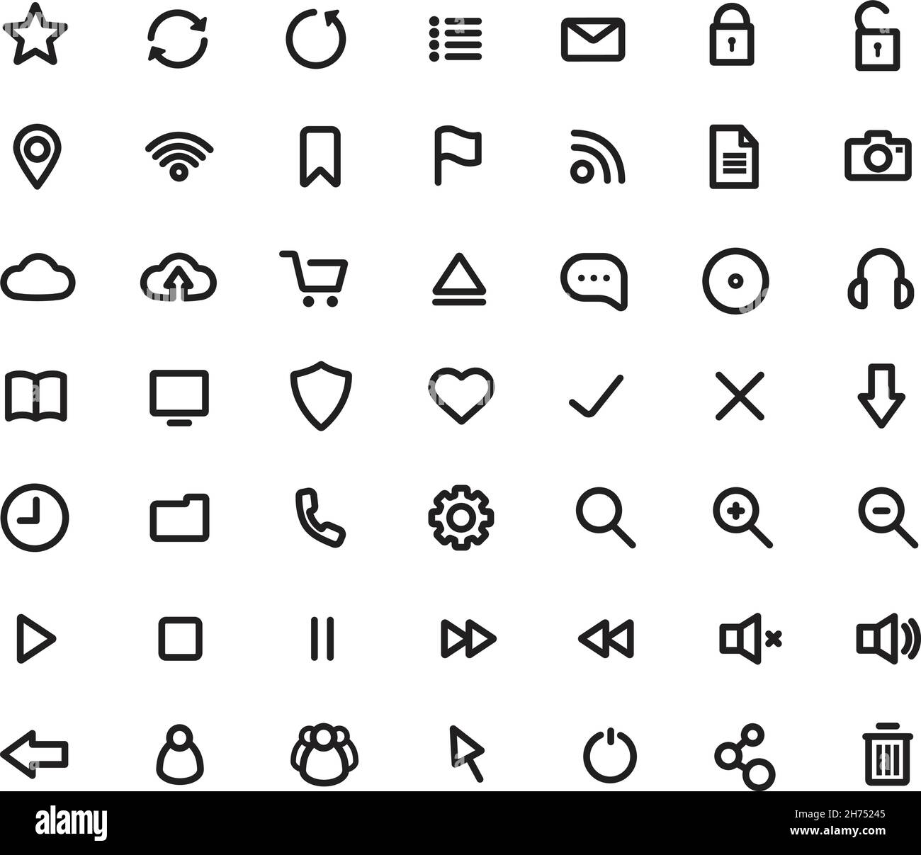 Digital multimedia thick line icons set Stock Vector Image & Art - Alamy