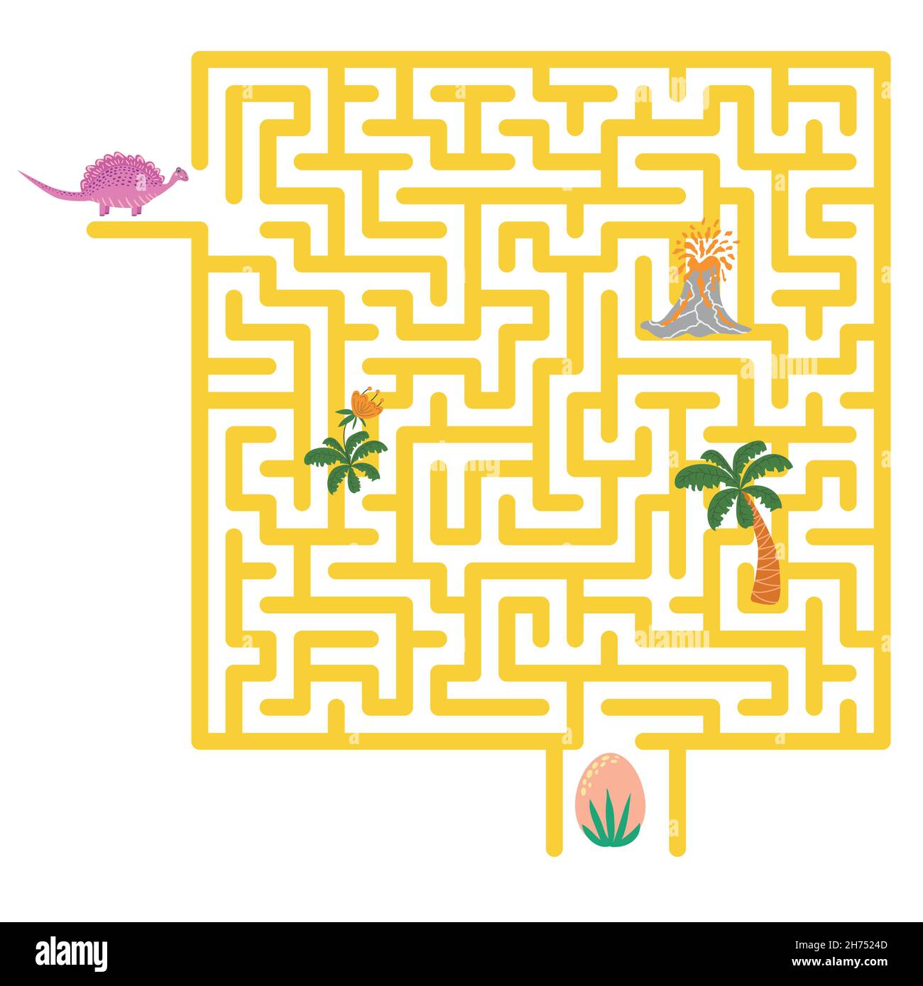Help dinosaur find path to nest. Labyrinth. Maze game for kids Stock ...