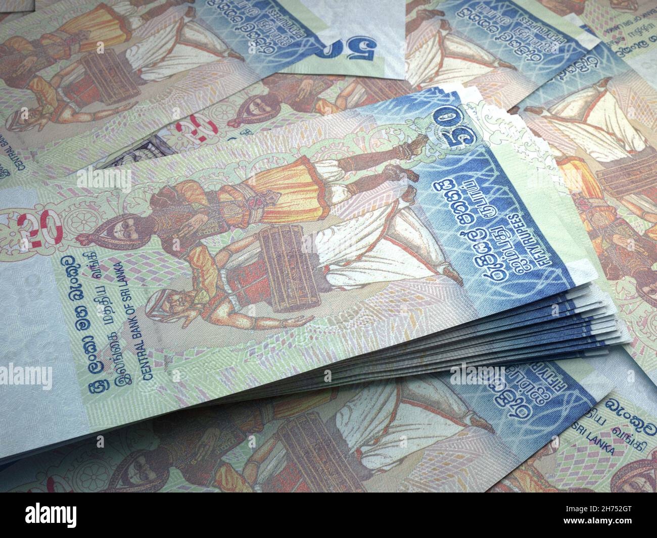 Money of Sri Lanka. Rupee bills. LKR banknotes. 50 Sinhala. Business ...