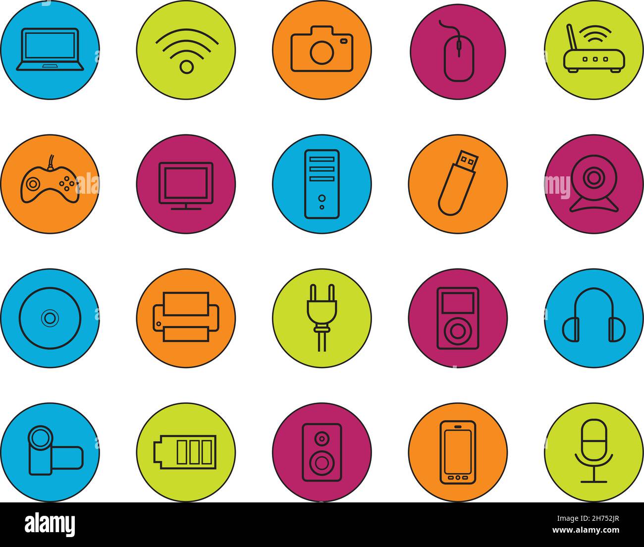 Wireless router linear icons Stock Vector Images - Alamy