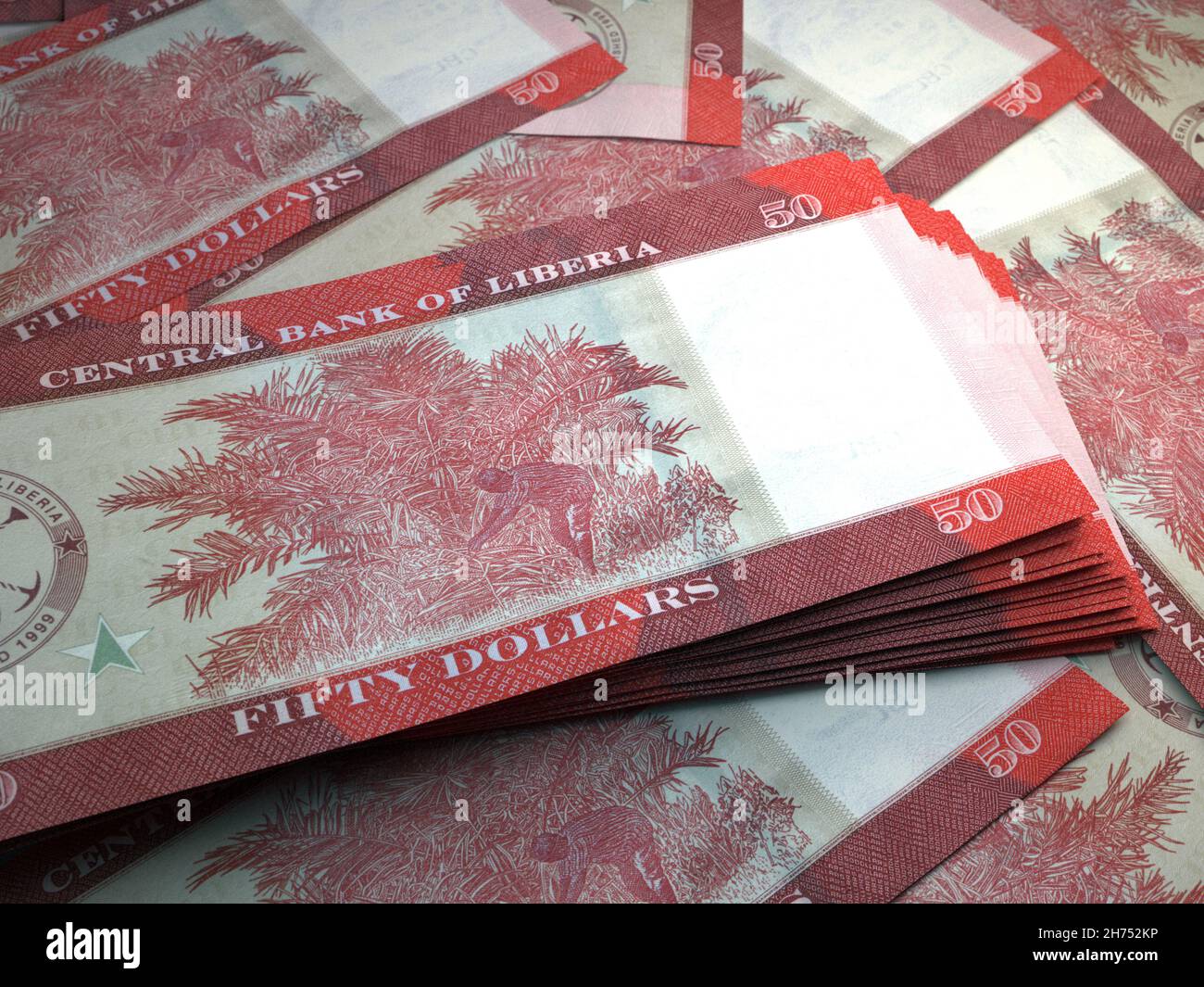 Money of Liberia. Dollar bills. LRD banknotes. 50 English. Business ...