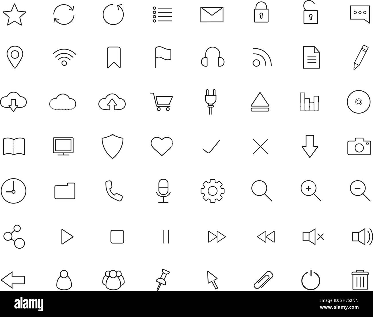 Digital linear icons set Stock Vector Image & Art - Alamy
