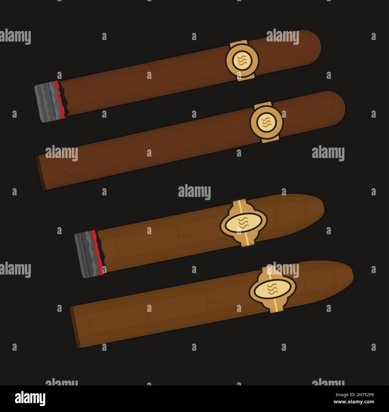 Burning cigars set Stock Vector Image & Art - Alamy