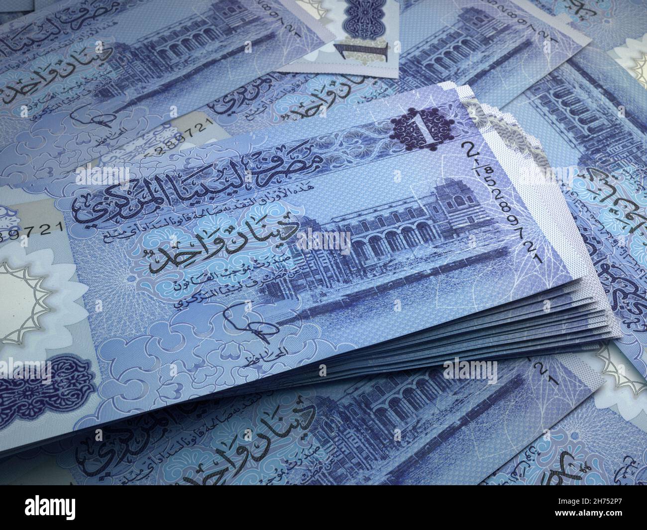 Money of Libya. Libyan dinar bills. LYD banknotes. 1 dinars. Business ...