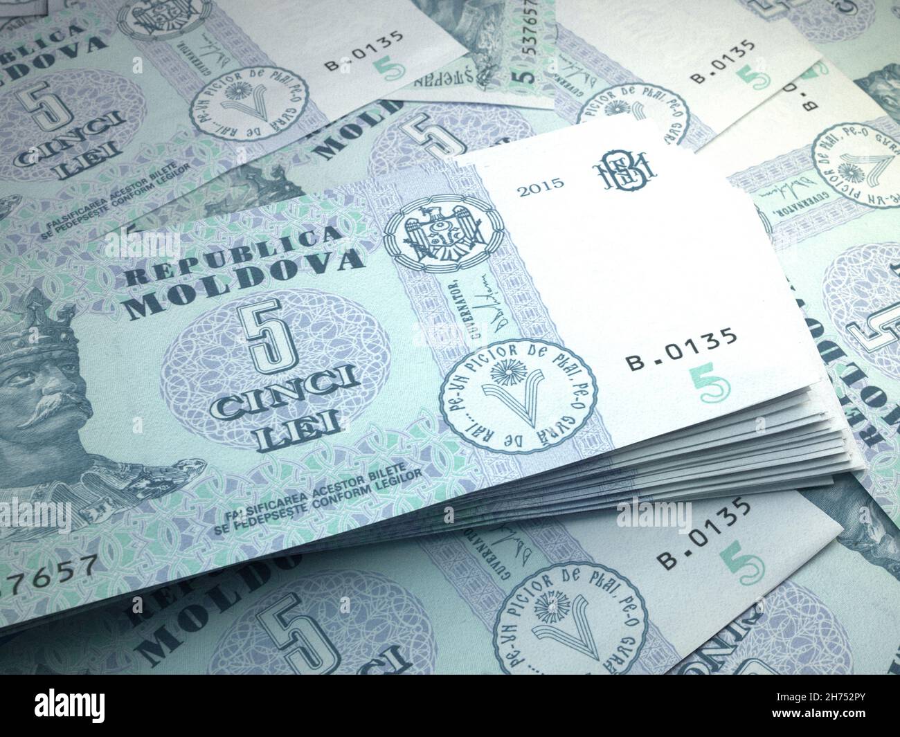 Money of Moldova. Leu bills. MDL banknotes. 5 Gagauz. Business, finance ...