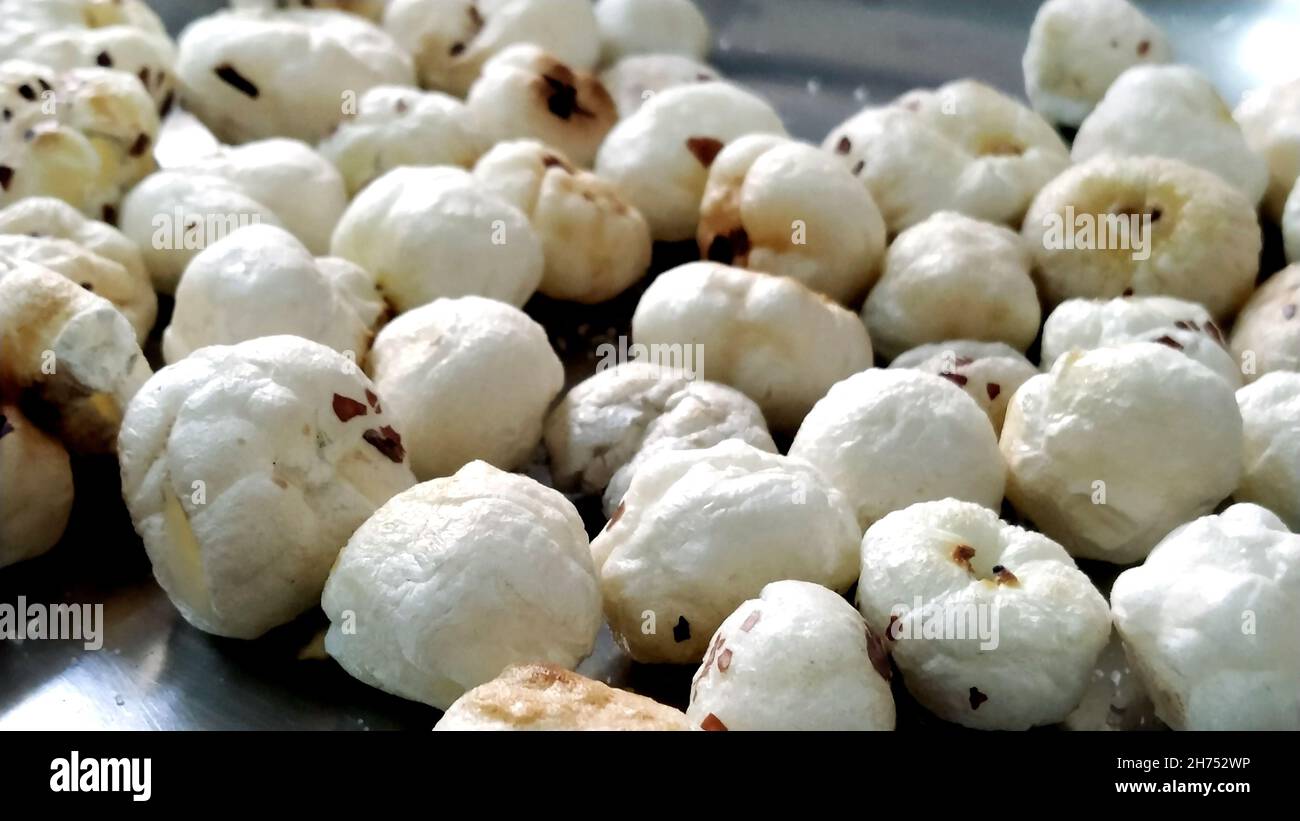A Roasted Taal Makhana Namkeen or Fox Seed, which is a part of Lotus ...