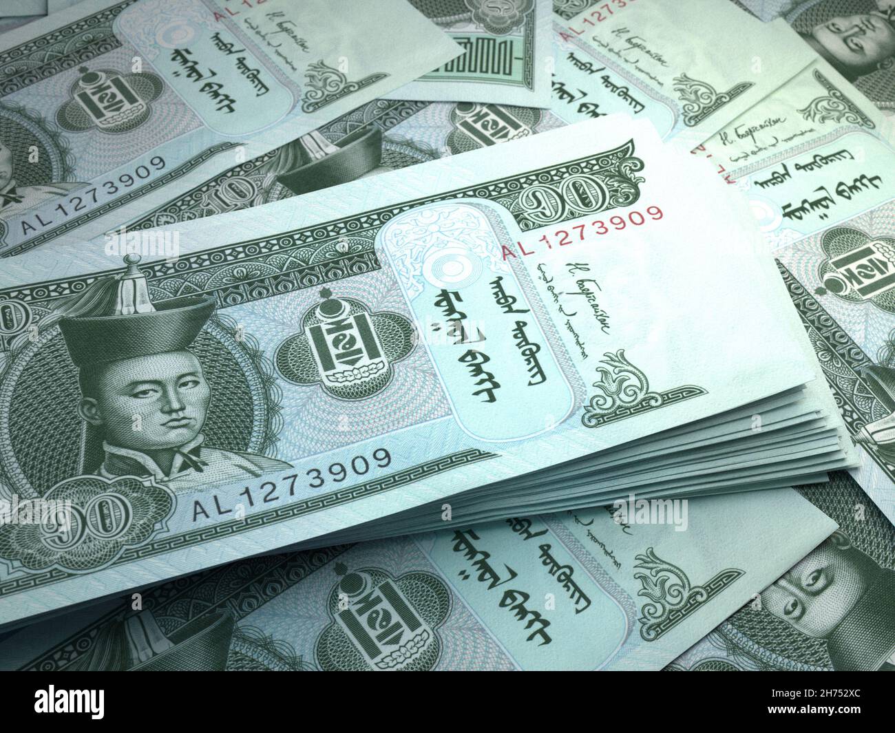 Money of Mongolia. Mongolian tugrik bills. MNT banknotes. 10 togrog ...