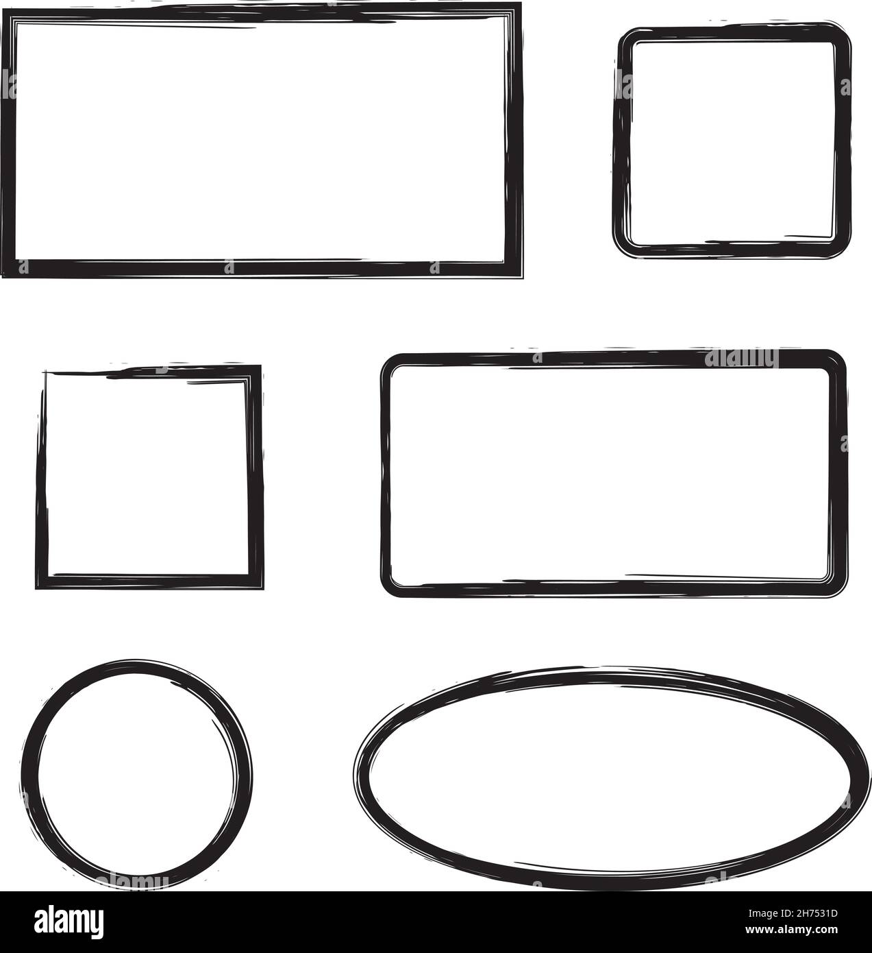 Black ink grunge texture frames. Contour Stock Vector Image & Art - Alamy