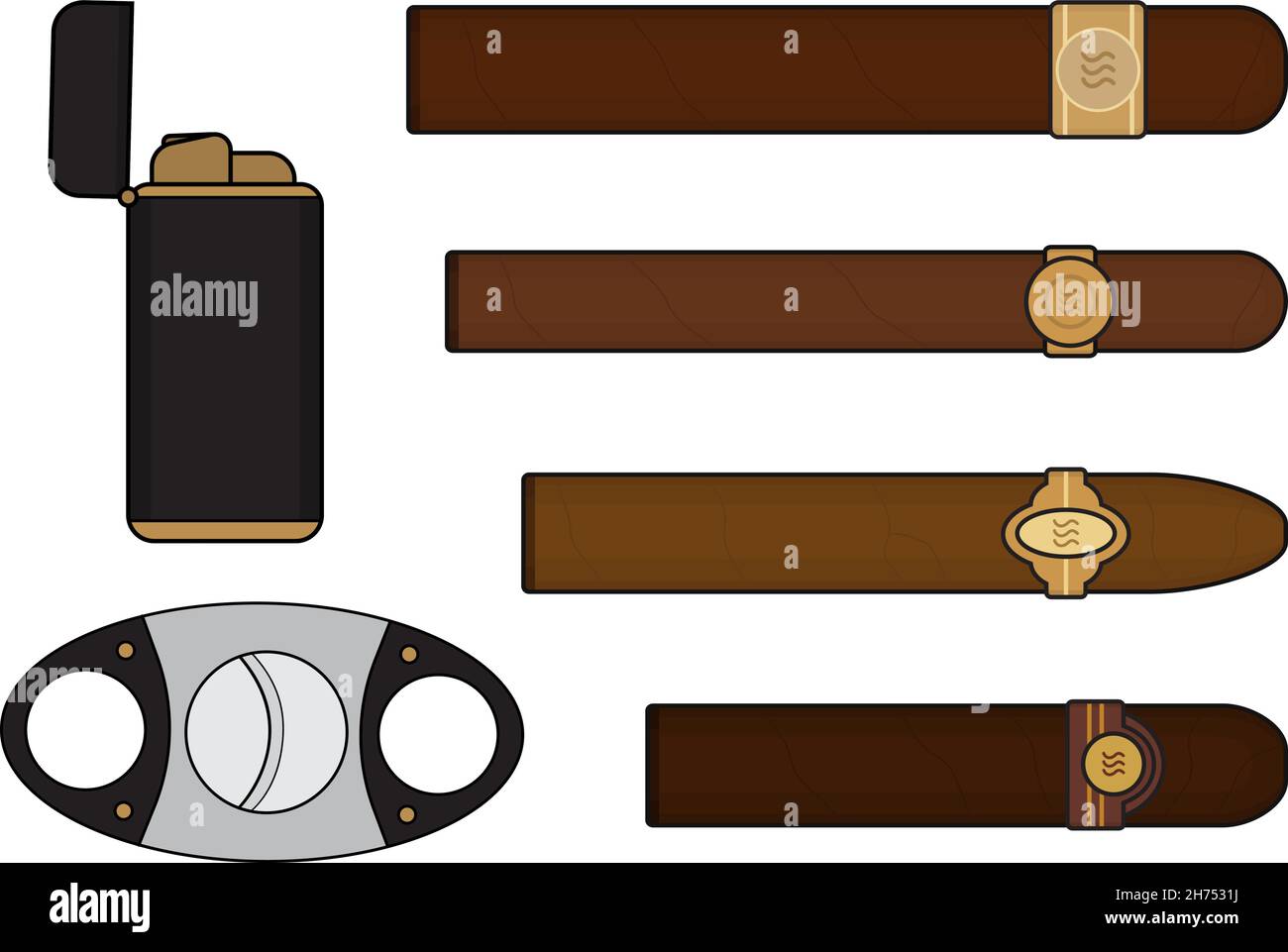 Cigar men Stock Vector Images - Alamy