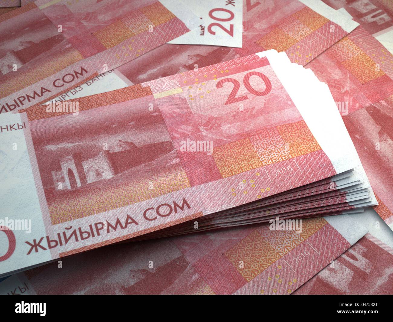 Money of Kyrgyzstan. Som bills. KGS banknotes. 20 Kirghiz. Business ...