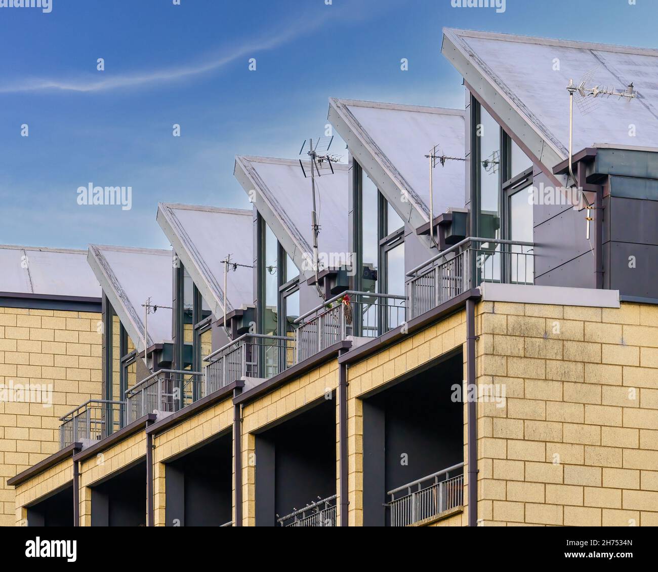 Edinburgh, Scotland, UK - Housing development with angular roofs by QB ...