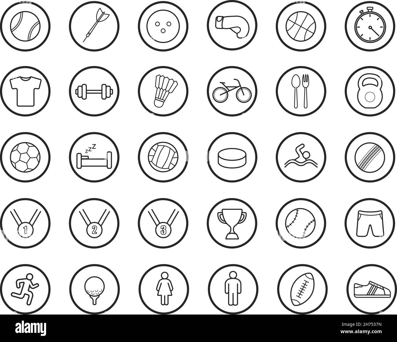 Black linear icon golf Cut Out Stock Images & Pictures - Alamy