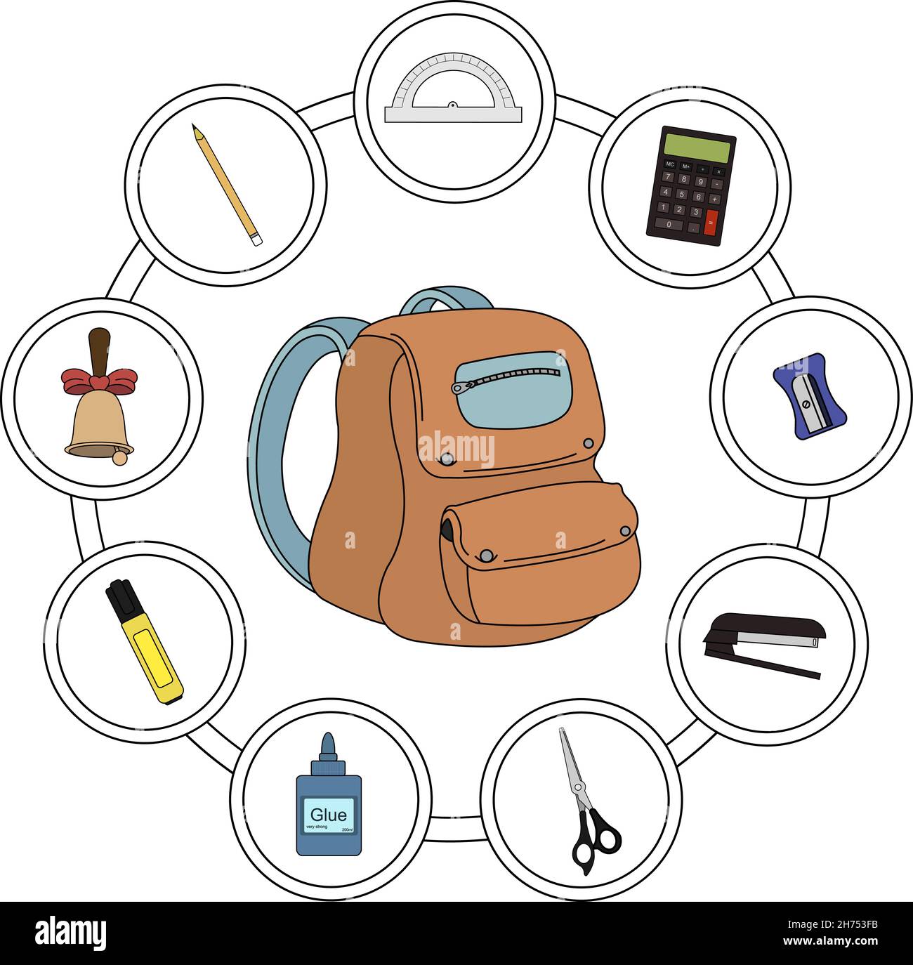 Pupil items icons hi-res stock photography and images - Alamy