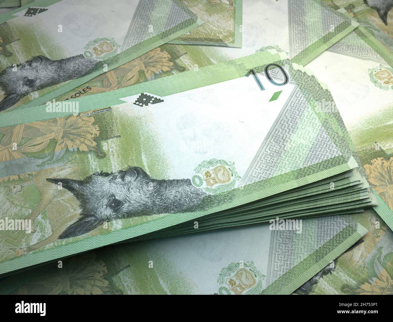 Money of Peru. Peruvian sol bills. PEN banknotes. 10 soles. Business ...