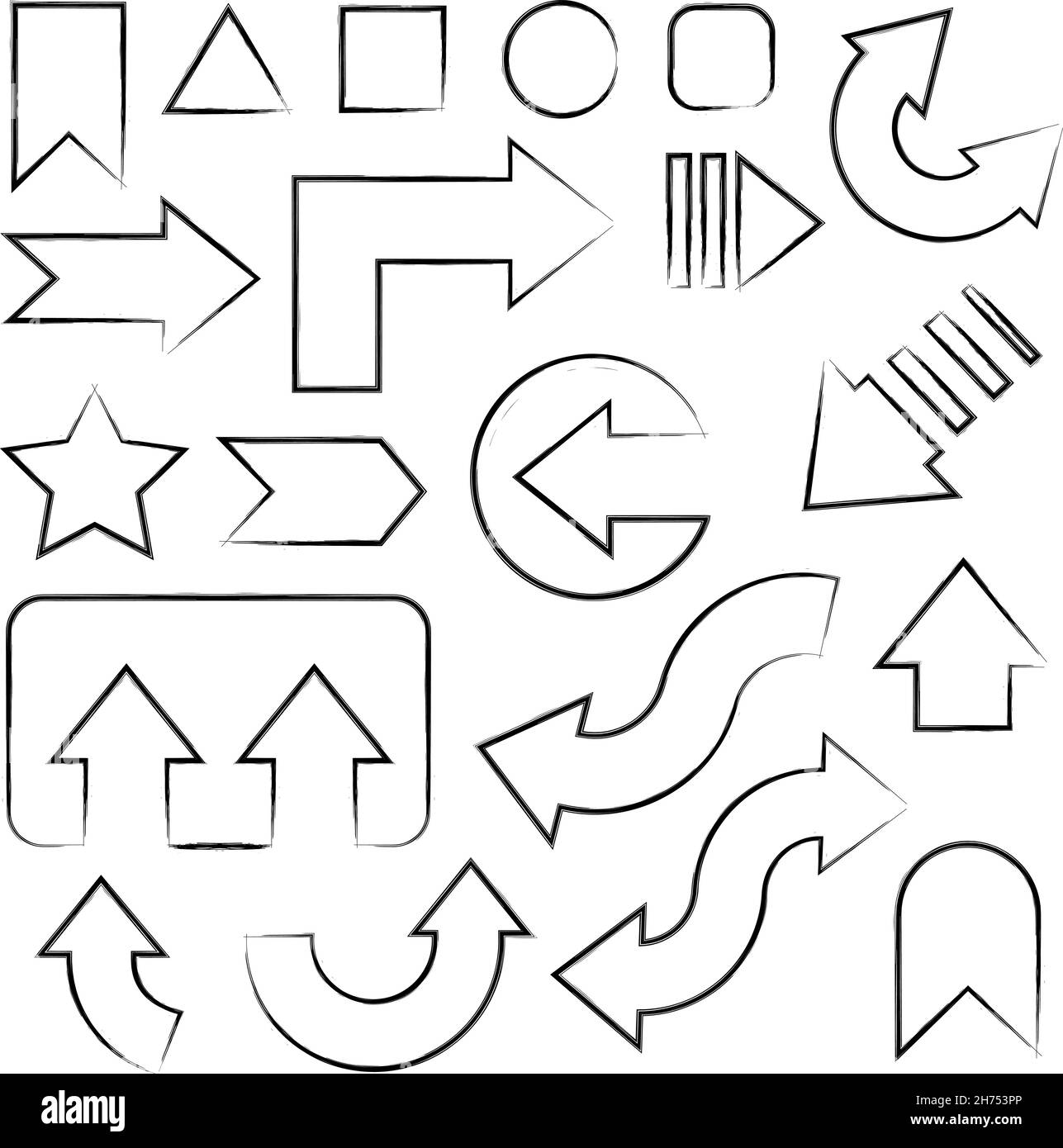 Hand drawn sketch arrows set Stock Vector Image & Art - Alamy