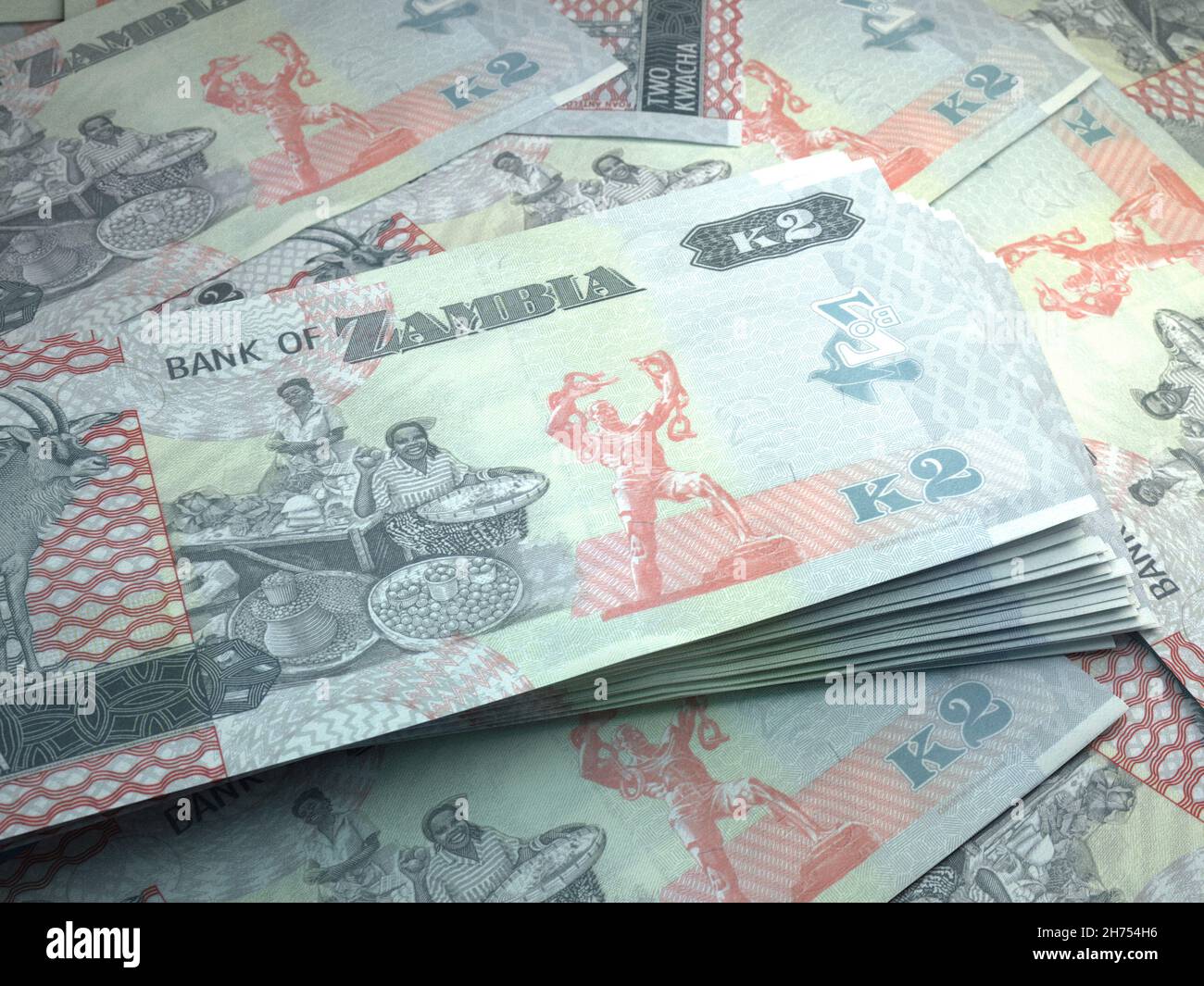 Money of Zambia. Kwacha bills. ZMW banknotes. 2 Bemba. Business ...