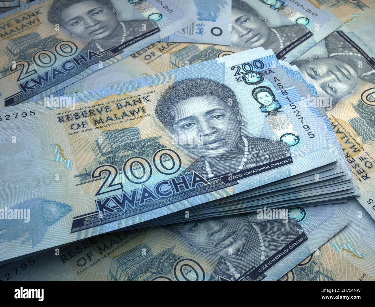 Money of Malawi. Kwacha bills. MWK banknotes. 200 Nyanja. Business ...