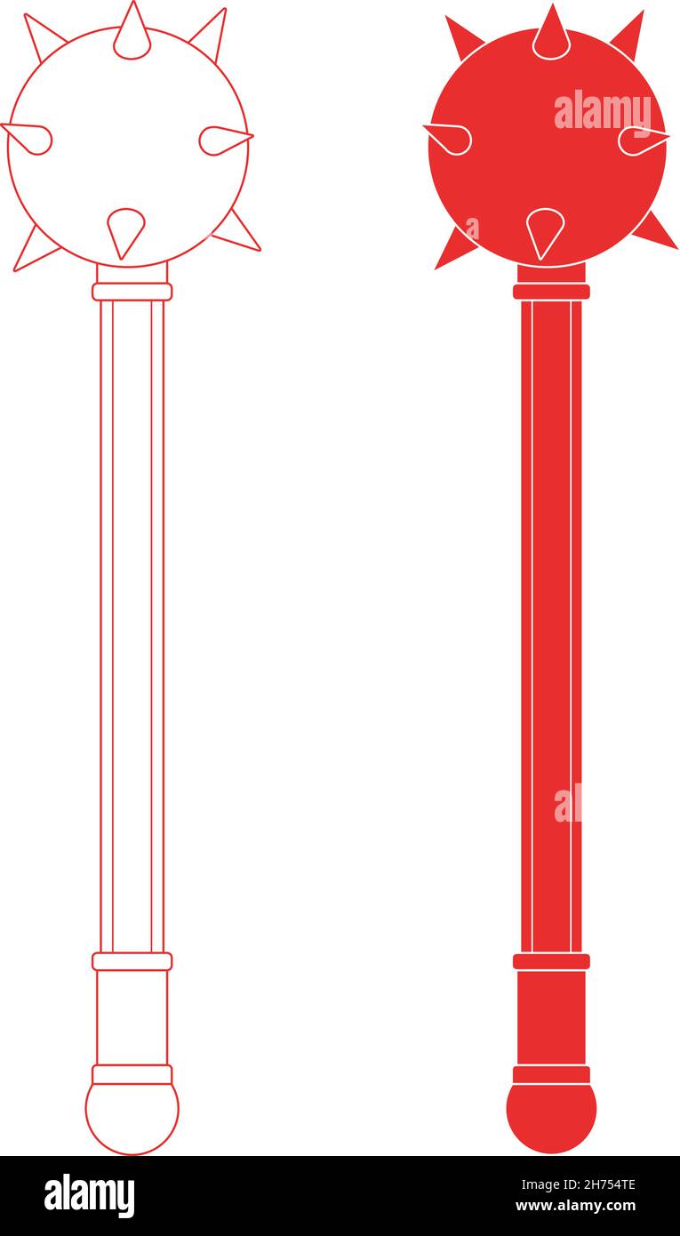 Medieval knight mace. Contour, silhouette Stock Vector Image & Art - Alamy