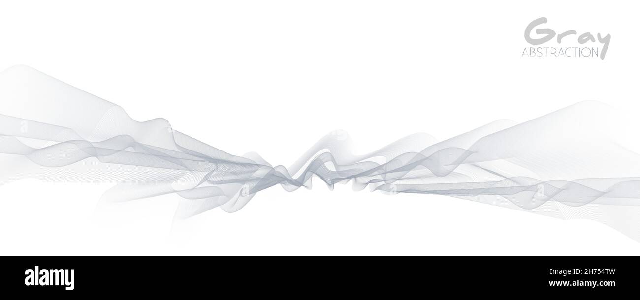 Undulating. Minimal grey abstraction with thin wavy lines. Subtle ...