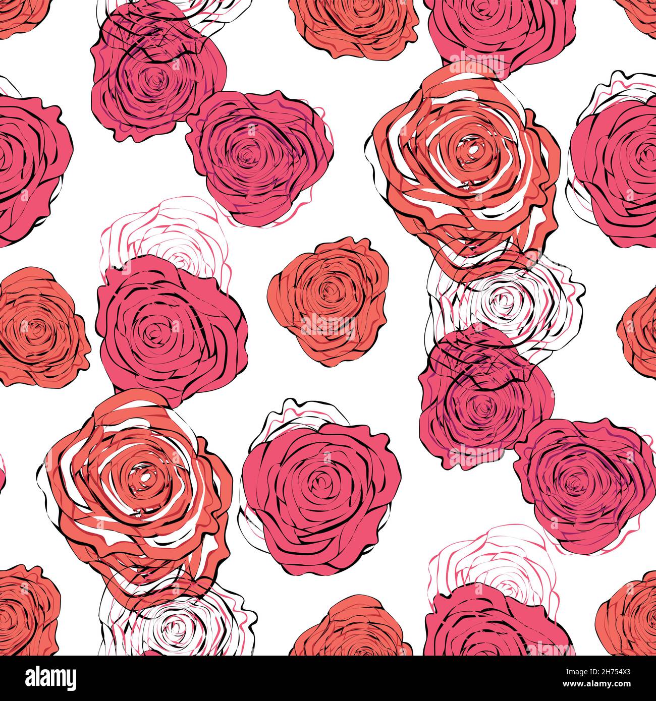 elegant seamless pattern with beautiful pink roses for design Stock ...