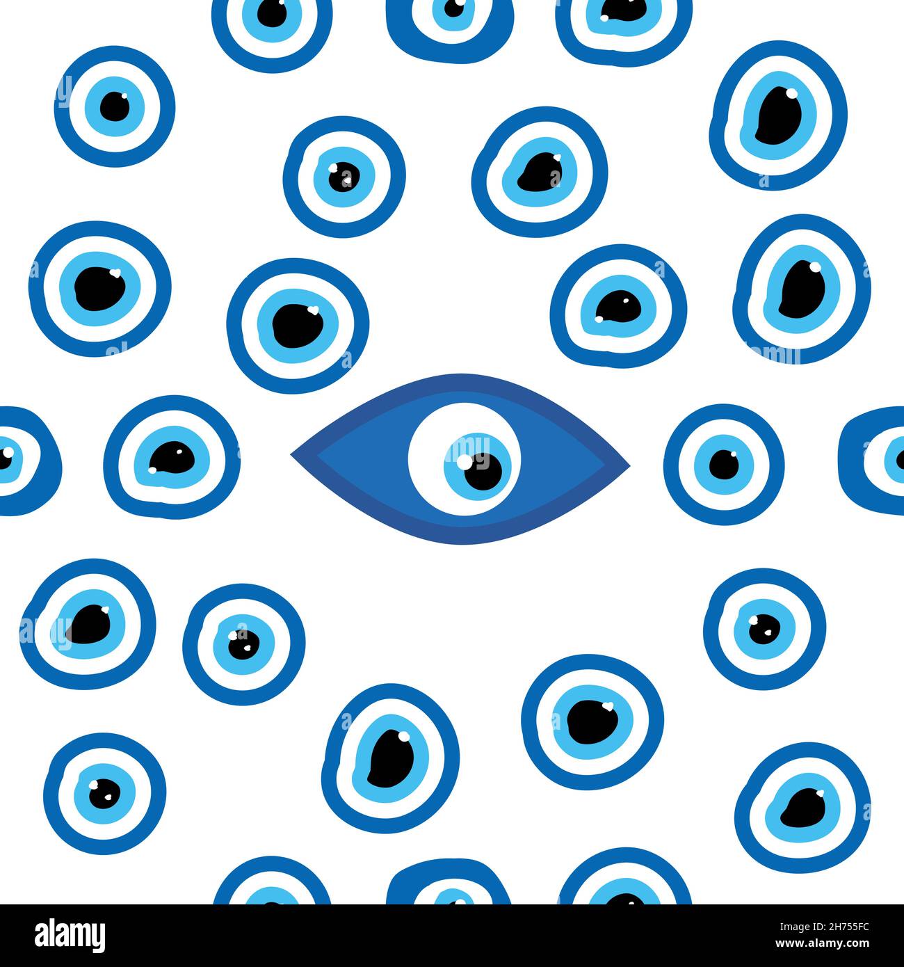 Seamless pattern with Turkish evil eye bead. Good luck. Turkish tile ...