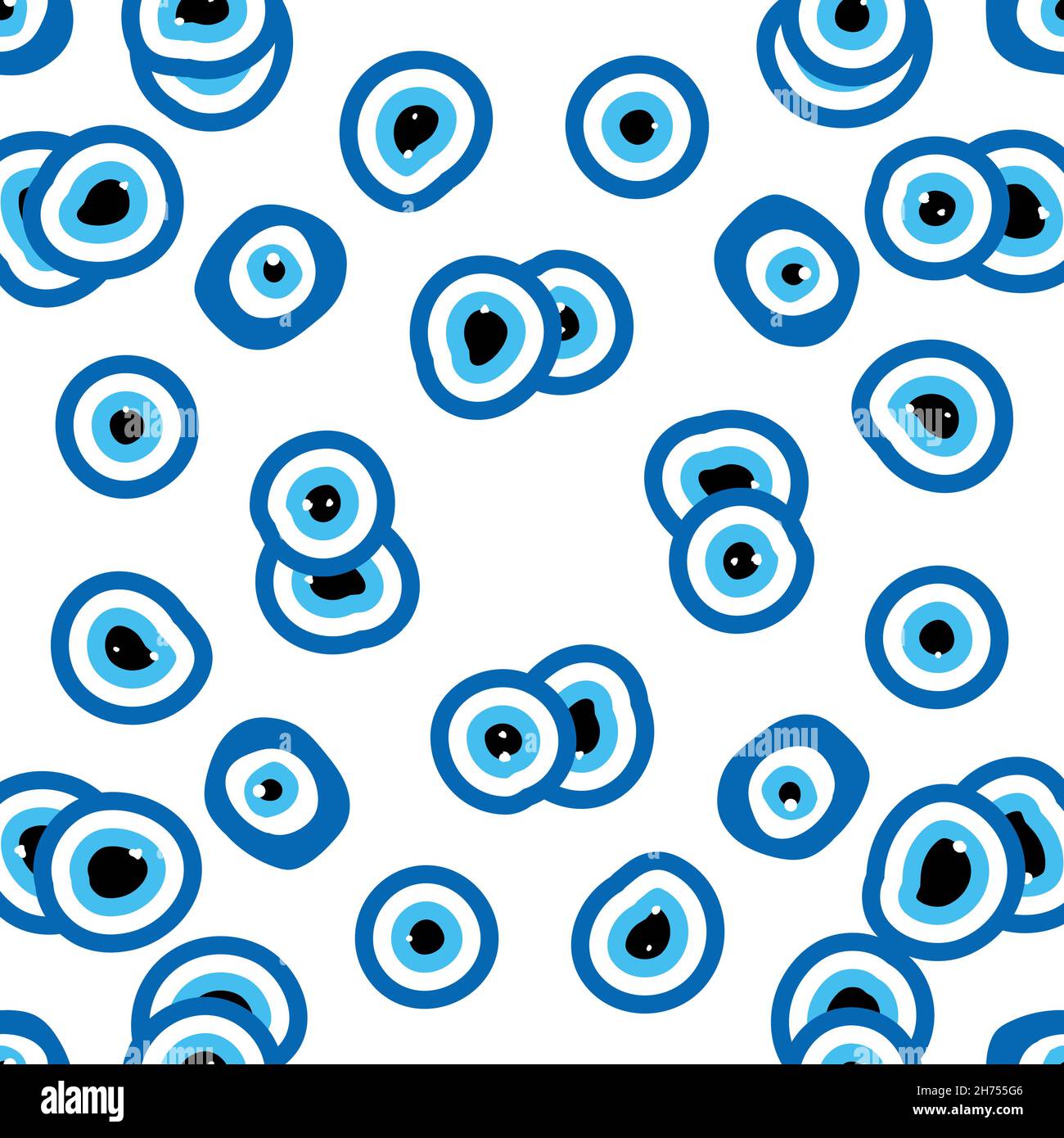 Seamless pattern with Turkish evil eye bead. Good luck. Turkish tile ...